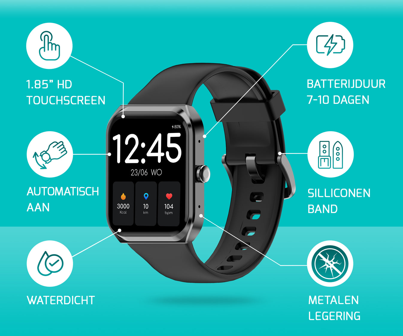 Smartwatch - Stappenteller Horloge - Activity Tracker - Smartwatches ...