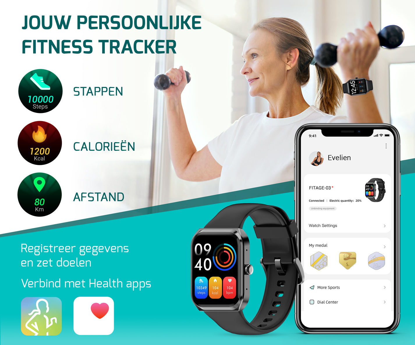 Smartwatch - Stappenteller Horloge - Activity Tracker - Smartwatches ...